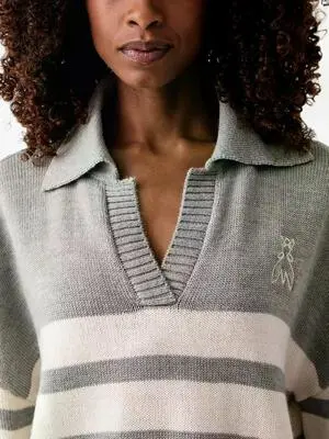 Patrizia Pepe Striped Embroidered-logo Jumper