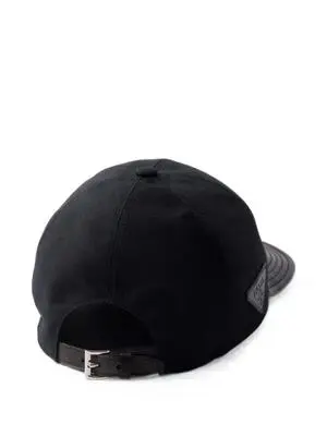 Prada Technical Cotton And Leather Baseball Cap