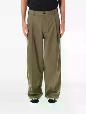Obey Dean Pleated Wide-leg Trousers - Neutrals