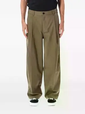 Obey Dean Pleated Wide-leg Trousers - Neutrals