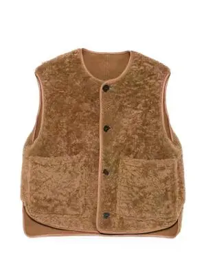 AIN AMOR Shearling-effect Sleeveless Jacket - Brown