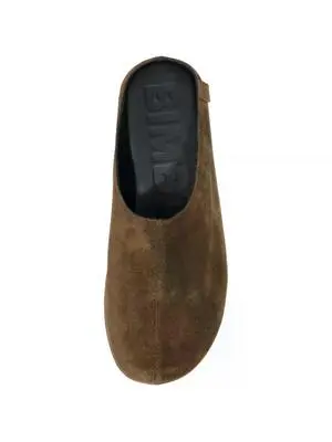 Bimba Y Lola Dark- Suede Platform Clogs - Green