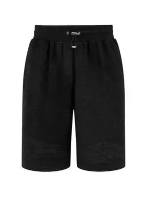 Philipp Plein Padded Shorts Biker Monogram - Black