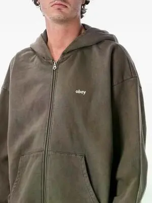 Obey Logo-print Zip-up Hoodie