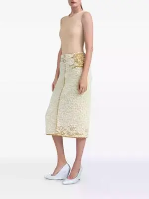 MAISON MARGIELA Acid-knit Straight Midi Skirt - Neutrals