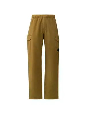 C.P. COMPANY Diagonal Raised Fleece Lens Cargo Sweatpants - Brown