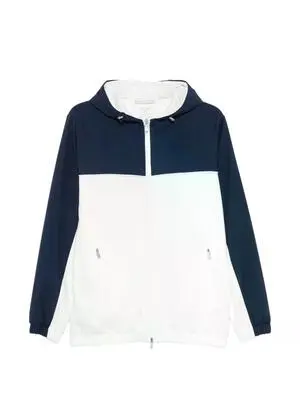 Eleventy Colour-block Zip-up Hoodie - Blue