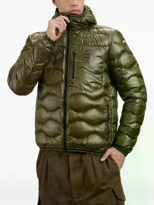 BLAUER. Wave-quilted Hooded Jacket - Green