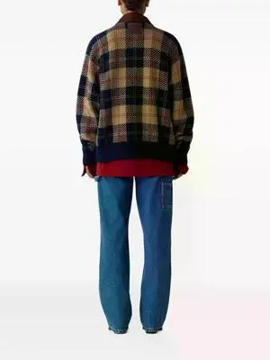 Guest In Residence Check-pattern Corduroy-collar Bomber Jacket