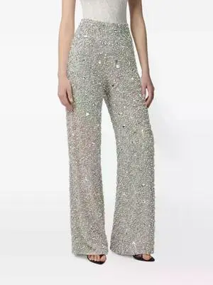 Philipp Plein Tulle High-waisted Trousers Pearls Crystals