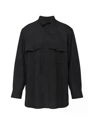 Yohji Yamamoto Layered-panel Long-sleeve Shirt - Black