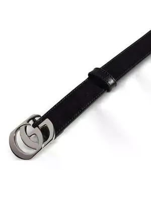 Gucci Cut Gg Marmont Thin Belt - Black