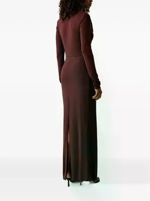 Patrizia Pepe Draped-neck Long-sleeve Dress