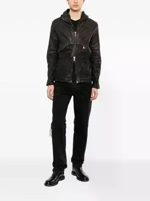 GIORGIO BRATO Hooded Leather Jacket