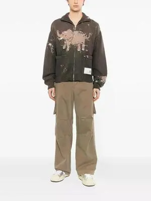 Mihara Yasuhiro Elephant Jacquard Knit Cardigan