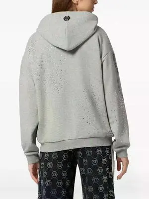Philipp Plein Chenille Zip Hoodie Spray Strass