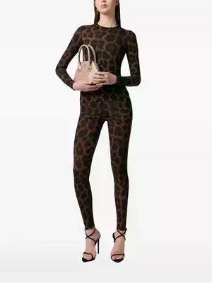 Philipp Plein Leopard-print Tulle Bodysuit