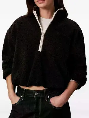 Calvin Klein Teddy-texture Quarter-zip Sweater - Black