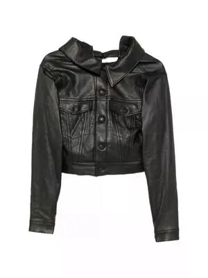 Yohji Yamamoto Cut-out Cropped Jacket - Black