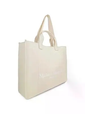 MAISON MARGIELA Logo-embossed Canvas Tote Bag - Neutrals