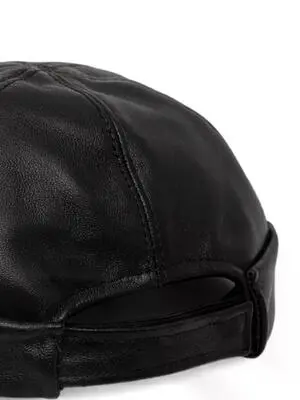 Moschino Logo-patch Leather Beanie Hat