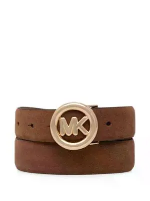 Michael Kors Logo-plaque Suede Belt - Brown