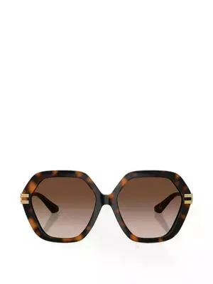 Dolce & Gabbana Tortoiseshell-effect Geometric-frame Sunglasses - Brown
