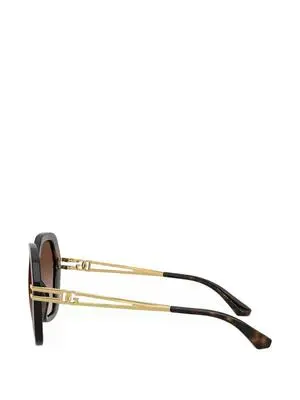 Dolce & Gabbana Tortoiseshell-effect Geometric-frame Sunglasses
