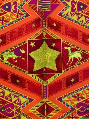 Hermès 1980-2000 Ors Bleus D Afrique Silk Scarf 90 Scarves - Orange