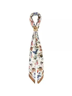 Bimba Y Lola Floral-print Heart-ring Scarf - Green