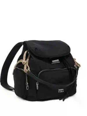 Bimba Y Lola Large Nylon Pocket Backpack - Black