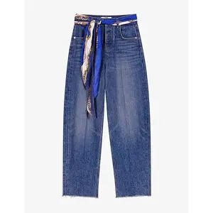 Maje Carrot Detachable-scarf Denim Jeans - Blue