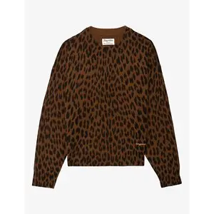Zadig&Voltaire Soulo Leopard-print Wool-blend Jumper - Caramel