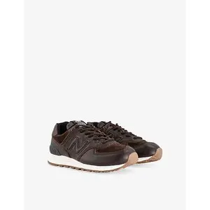 NEW BALANCE 574 Leather Trainers - Pumpernickle