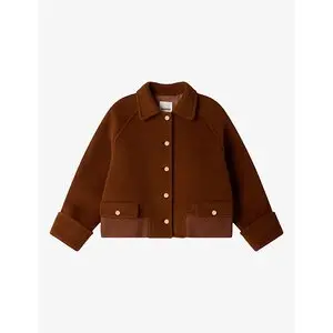 Sandro Collared Short Wool Coat - Camel