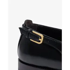 Sandro Buckle-embellished Leather Loafers