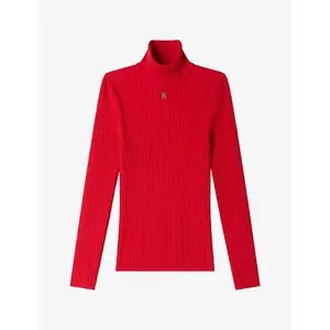 Sandro Rollneck Cable-knit Wool-blend Jumper - Green