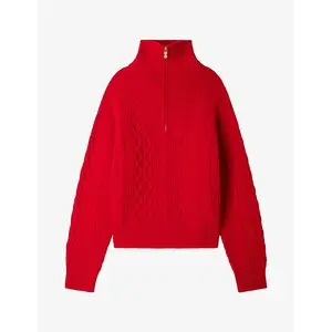 Sandro Textu Zip-neck Wool Trucker Jumper