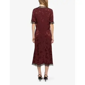Zadig&Voltaire Redoxal Lace-trim Silk-jacquard Midi Dress
