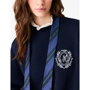 Maje Varsity-embroidered Oversized Cotton Sweatshirt
