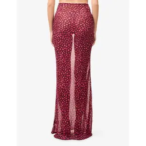 HYPHEN Polka-dot Print Sheer Maxi Skirt