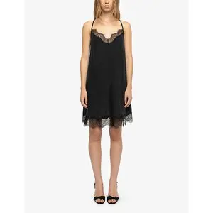 Zadig&Voltaire Respas Lace-trim Silk Mini Dress