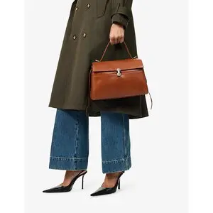 Savette Symmetry Leather Top-handle Bag - Cognac