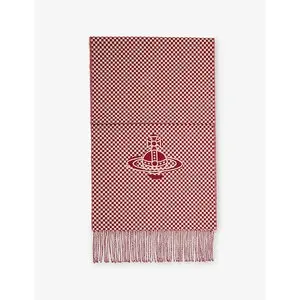 VIVIENNE WESTWOOD Checkmate Wool Scarf - Light Grey