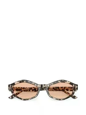 JIMMY CHOO Tortoiseshell-effect Geometric-frame Sunglasses - Grey