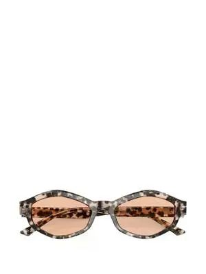 JIMMY CHOO Tortoiseshell-effect Geometric-frame Sunglasses