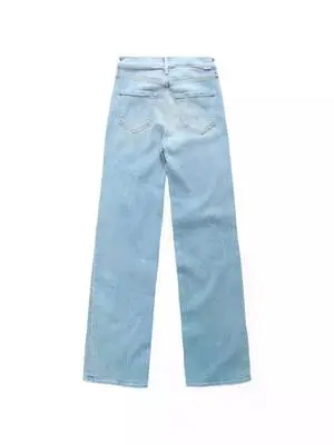 MOTHER The Kick It Crystal-embellished Jeans - Blue