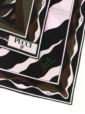 Emilio Pucci Mixed Print Silk Scarf