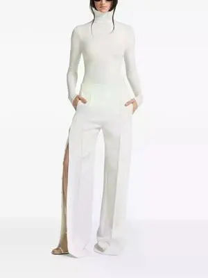 COURREGES Logo-embroidered Mock-neck Bodysuit - White