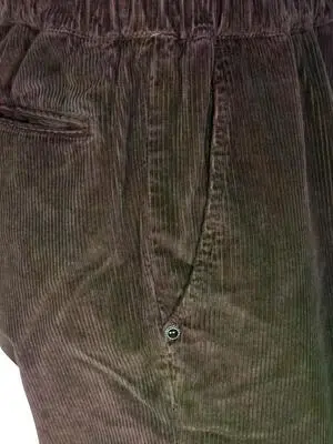 WHITE SAND Corduroy-effect Buckled-waistband Trousers